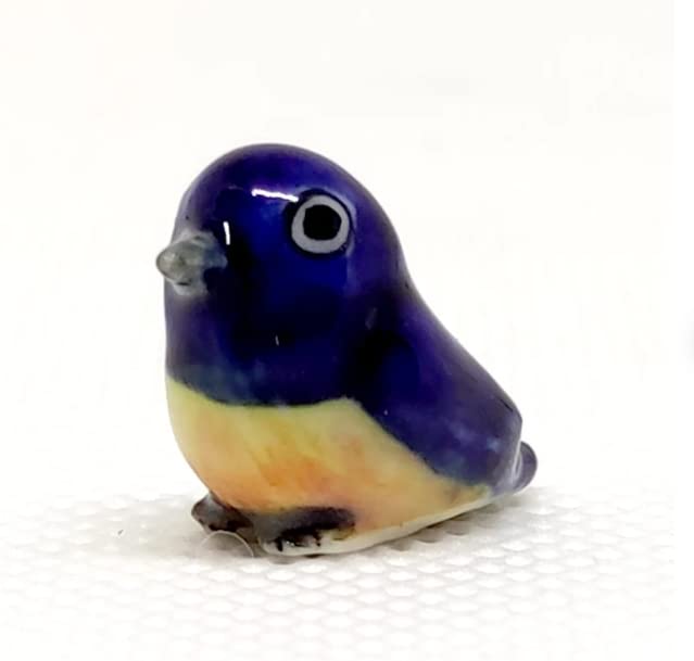 SSJSHOP Bird Micro Tiny Dollhouse Figurines Hand Painted Ceramic Animals Collectible Gift Home Garden Décor (Blue Bird)