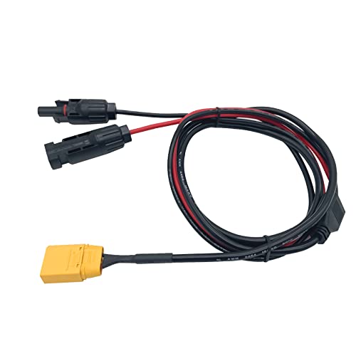 Solar Connector to XT90 Adapter Cable Solar Panel Adapter to XT90 Male Extension Cable Solar Chharge Cable for XT90 Input Port Portable Power Station & Solar Generator (XT90 to Solar)