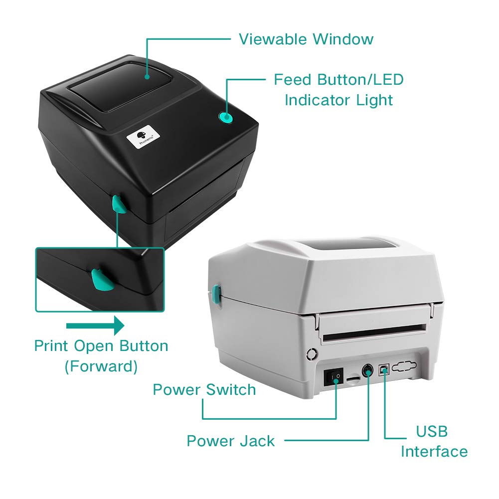 Phomemo Shipping Label Printer for Shipping Packages, 152mm/s 4x6 Thermal Desktop Label Printer Maker for Address Barcode Mailing, Work with Ebay Amazon USPS FedEx DHL, Compatible with Mac & Windows