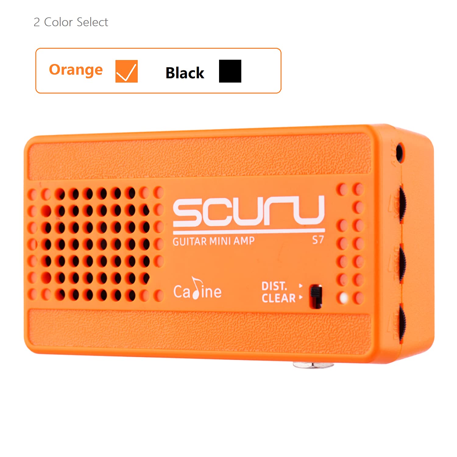 Portable Electric Guitar Mini Amp 3 Watt Built in Clear Distortion Channel with 9V Power Adapter - S7 Mini Guitar Amp Pocket Mini Speaker Guitar Practice Amplifier with Headphone Jack Output AUX Input