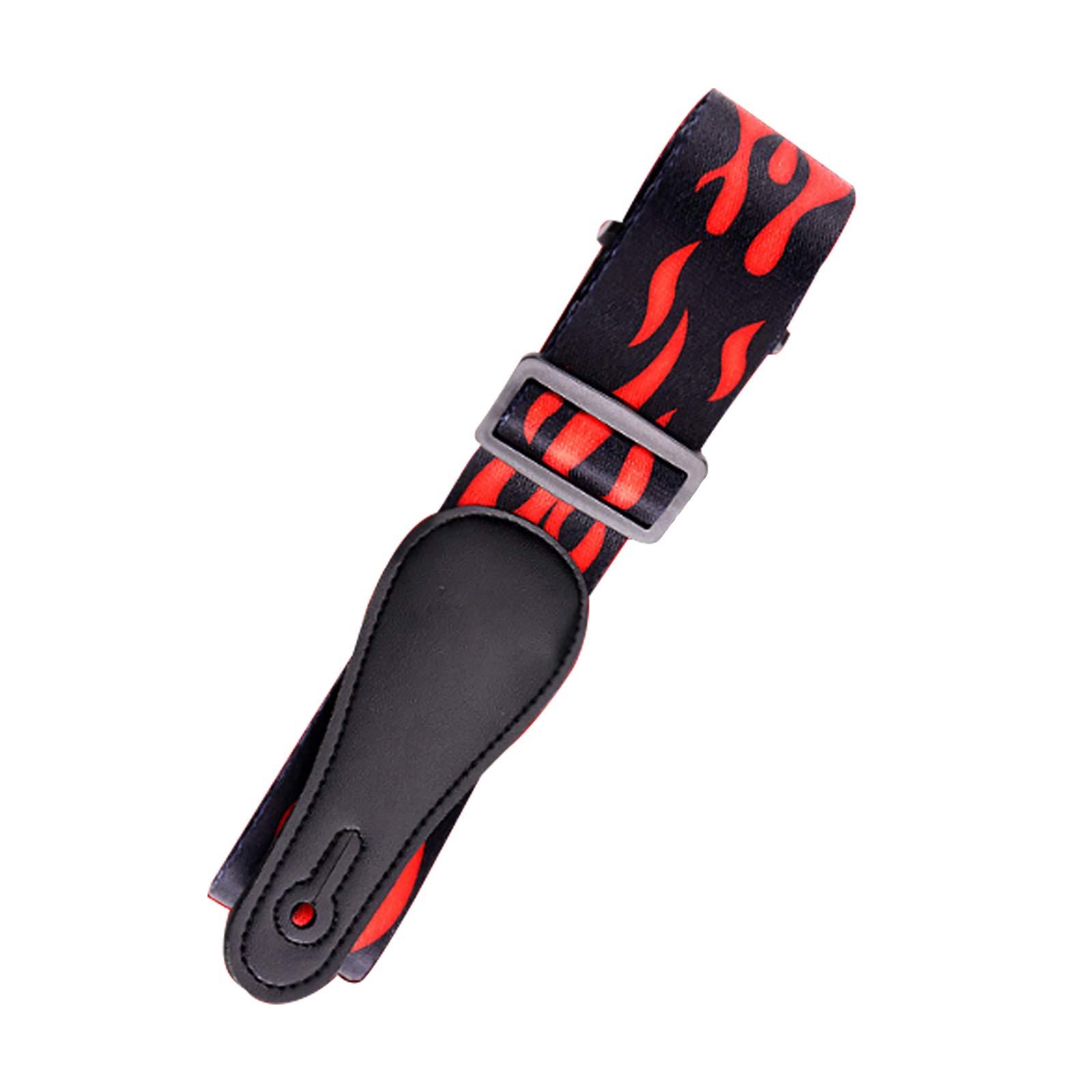 RAUYIVANY Guitar strap nylon and polyester material, adjustable length (35-58 inches), suitable for classical, electric guitar, acoustic guitar and bass (flame type)