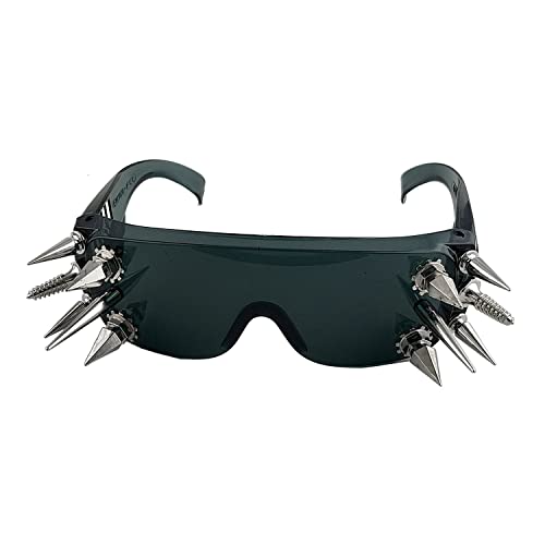 xtom2013 Spike Punk Rock Sunglasses Cool Blue/Black/Red/Green Glasses Girl Womens (Black)