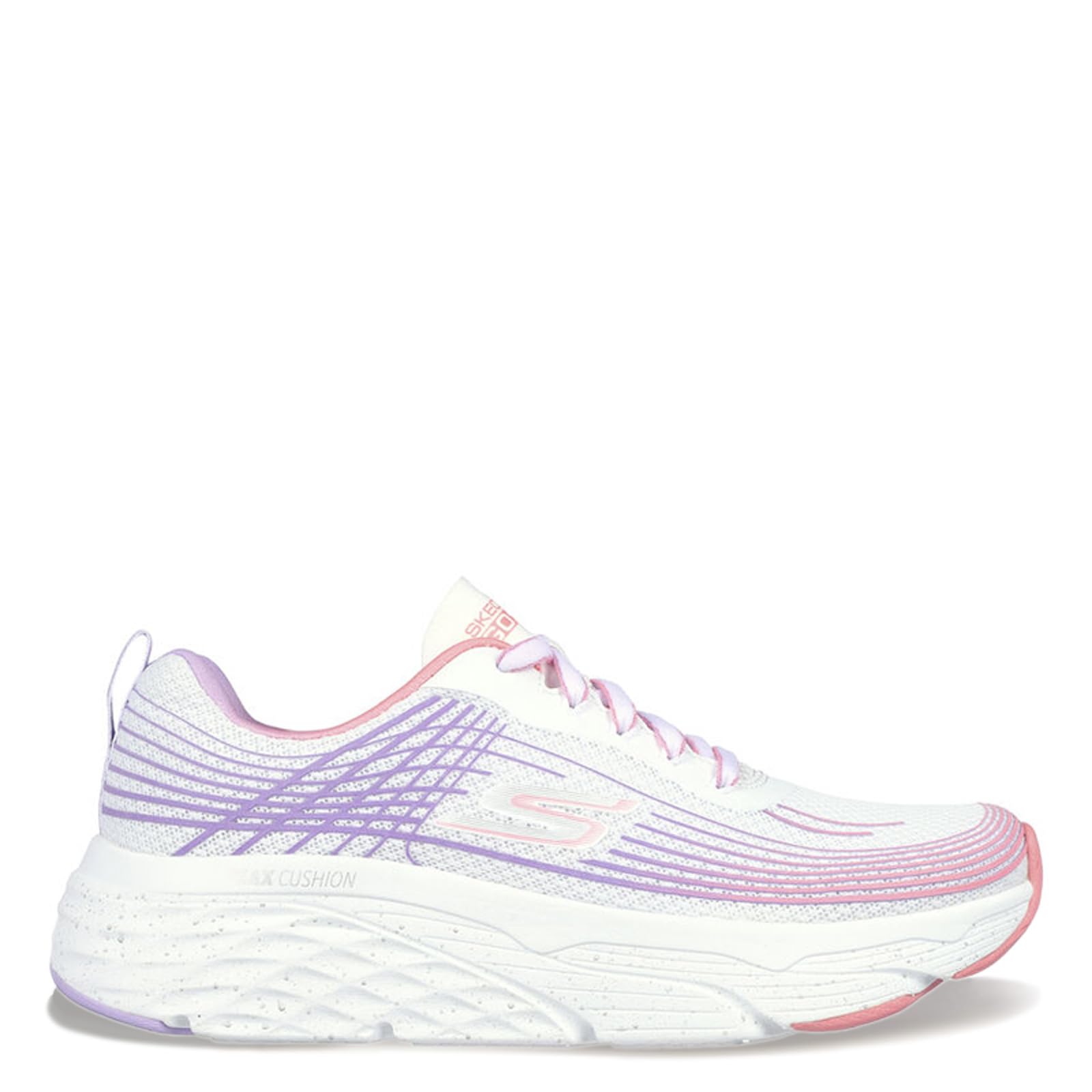 Skechers Women's, GOrun Max Cushioning Elite - Galaxy Burst Sneaker - Wide Width White Lavender