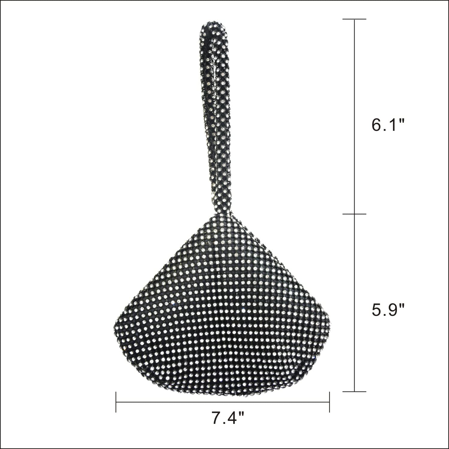 Women's Evening Bag Sparkly Rhinestone Purse Triangle Designer Wrist Clutch Purse for Party Prom Wedding Purse Black