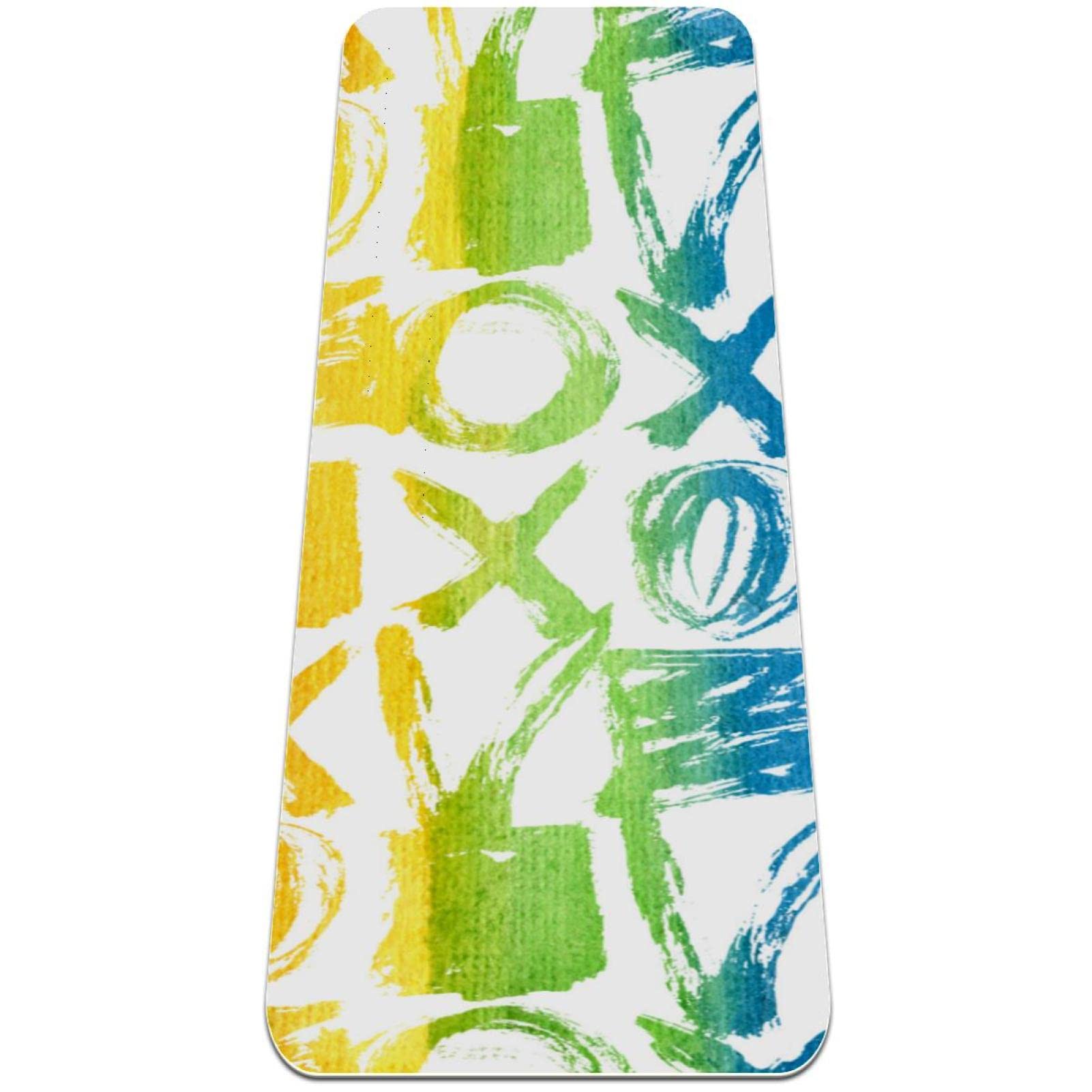 Yoga Mat, Yoga Mats for Home Workout, Workout Mat, Exercise Mats, Pilates Mat, Peace Rainbow Xoxo Love Is Love