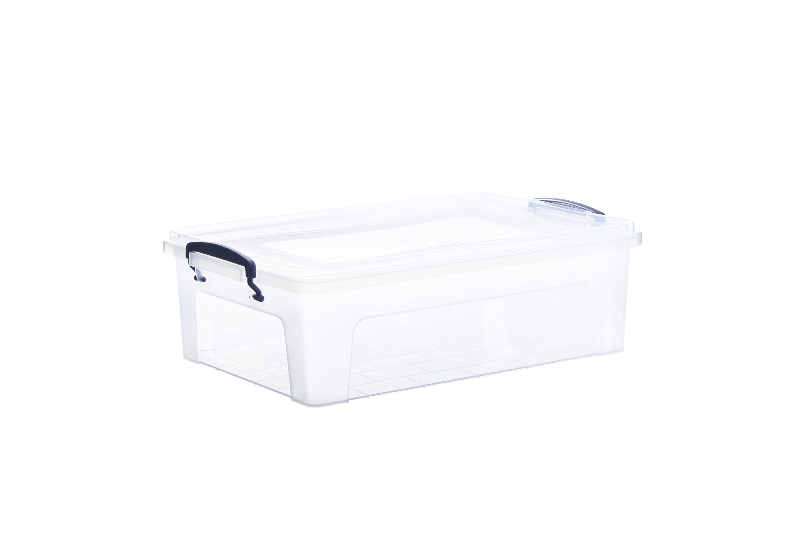 Superio 4 Qt Clear Plastic Storage Bins with Lids and Latches, Organizing Containers, Stackable Plastic Tote for Household, Garage, School, and Office, Small