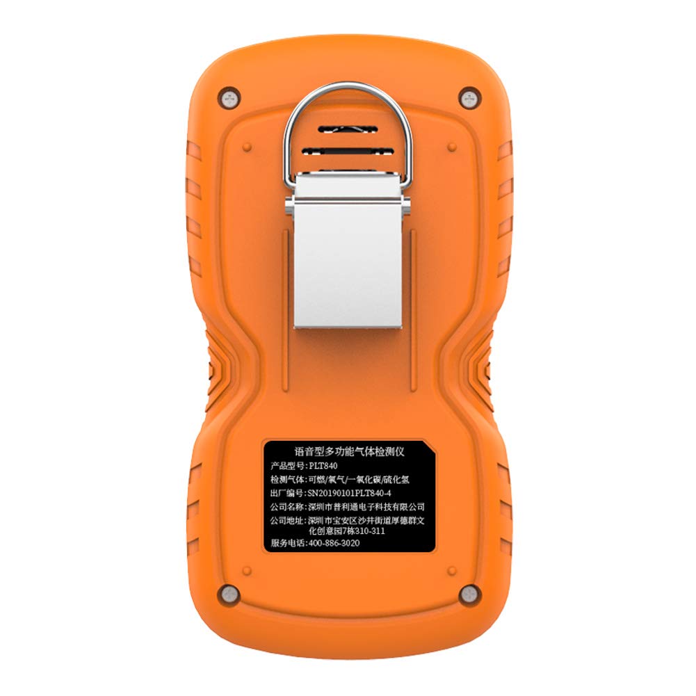 XLA Alert Portable Gas Detector, Gas Clip 4 Gas Monitor Meter Tester Analyzer, Rechargeable LCD Display Sound Light Shock Air Quality Tester, 2 Year Detector…