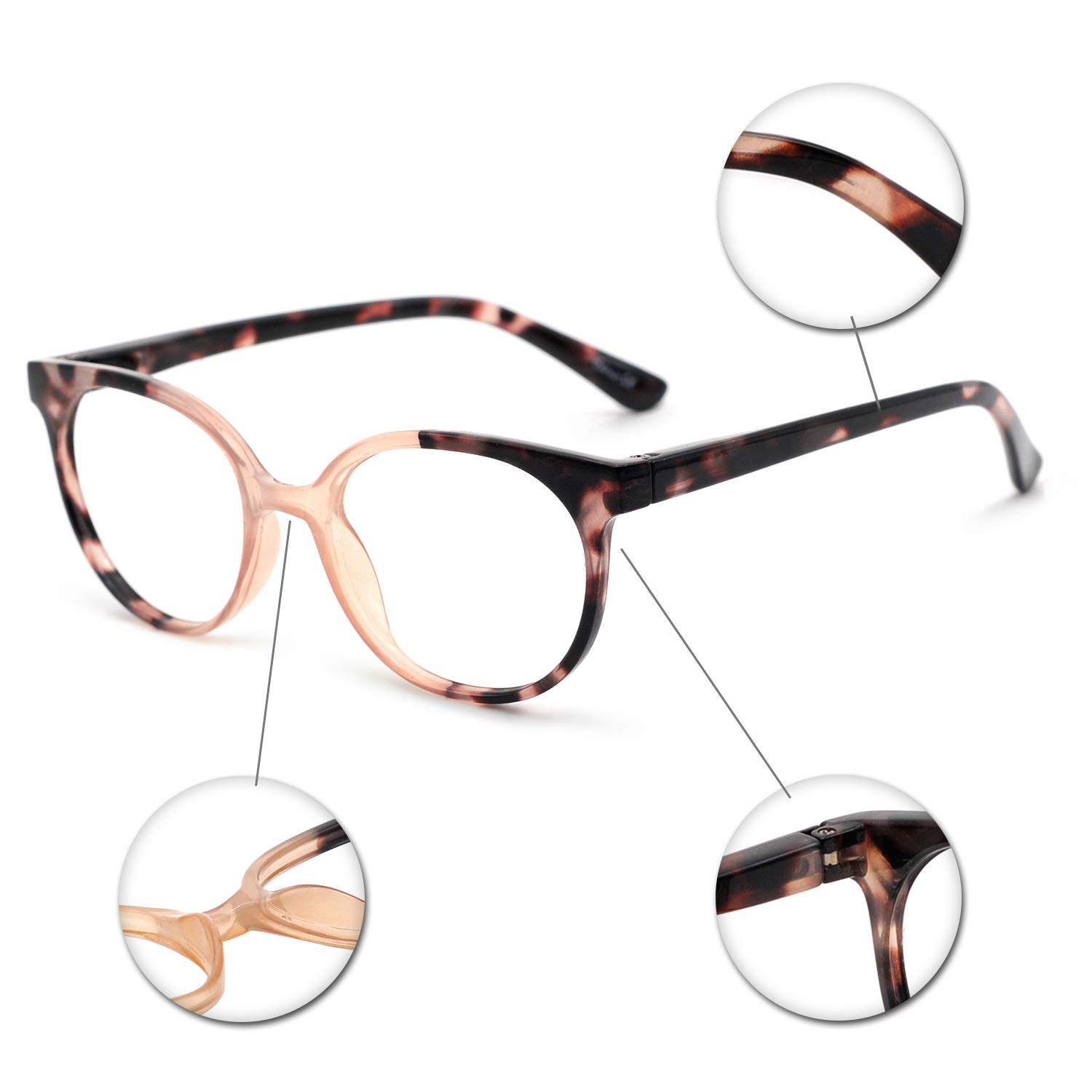 OCCI CHIARI Blue Light Blocking Computer Glasses for UV Protection Anti Eyestrain Anti Glare Lens Lightweight Frame Eyeglasses Black Frame,Women