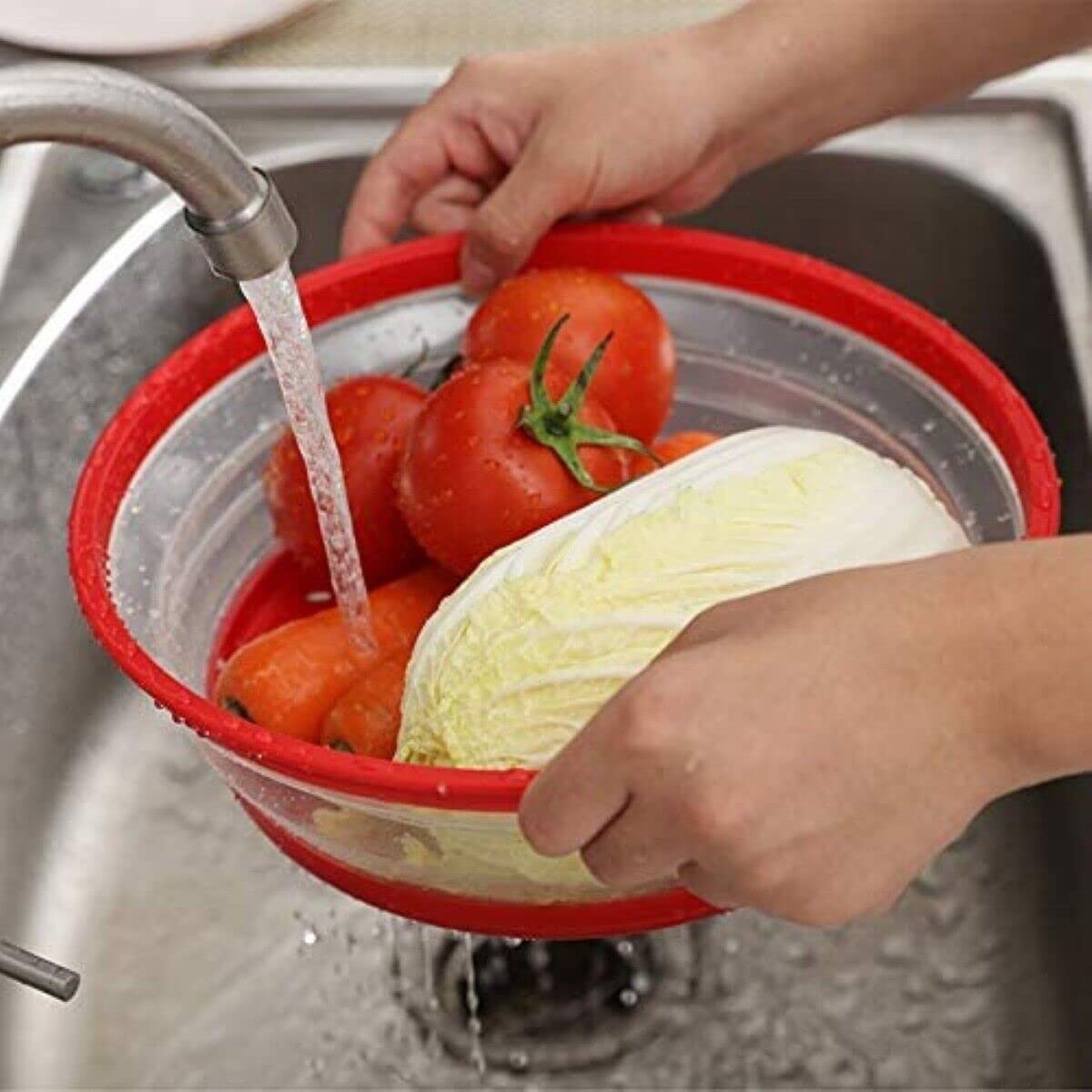 Wamba Vented Collapsible Microwave Splatter Proof Food Plate Cover With Easy Grip Handle Dishwasher-Safe, BPA-Free Silicone & Plastic, 10.5″ Round, (Red) X2