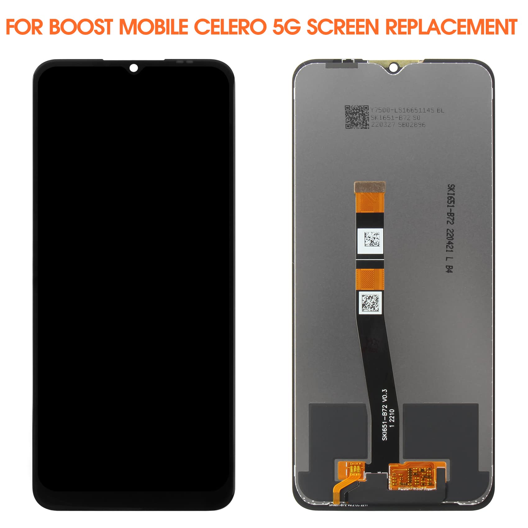 Screen for Boost Mobile Celero 5G Screen Replacement for Celero 5G LCD Screen WTCELERO5G Touch Display Digitizer Assembly Repair Parts(Black)
