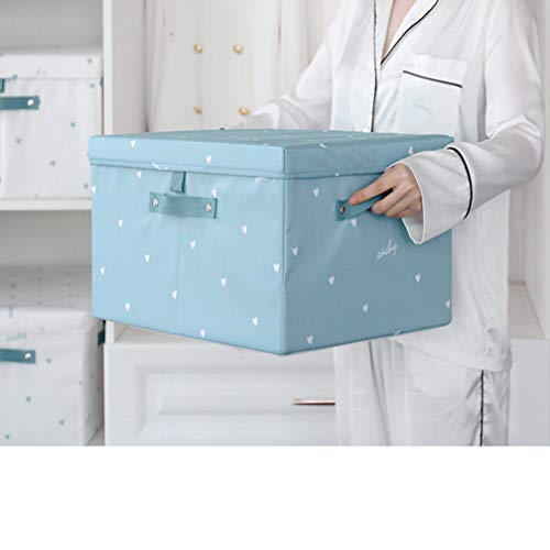 RSTJ-Sjef Oxford Cloth Wardrobe Baskets,Home Fabric Storage Bin,Foldable Wardrobe Organiser Boxes,Used for Cabinets, Shelves, Wardrobes, Toys, Clothes,Blue,M