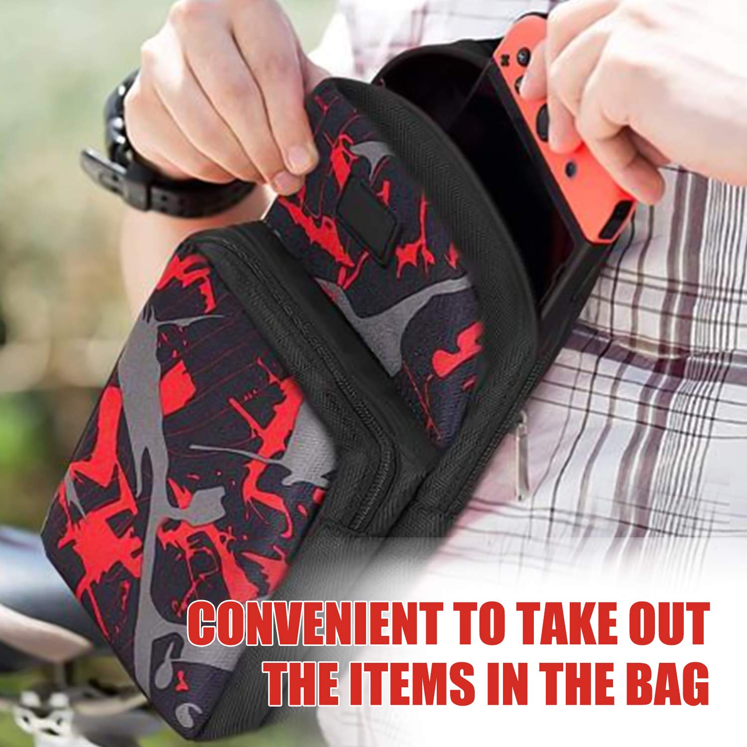 TYEMUI Travel Backpack Bag for Switch/Lite, N-Switch Shoulder Bag, Crossbody Carrying Case for Gaming Accessories