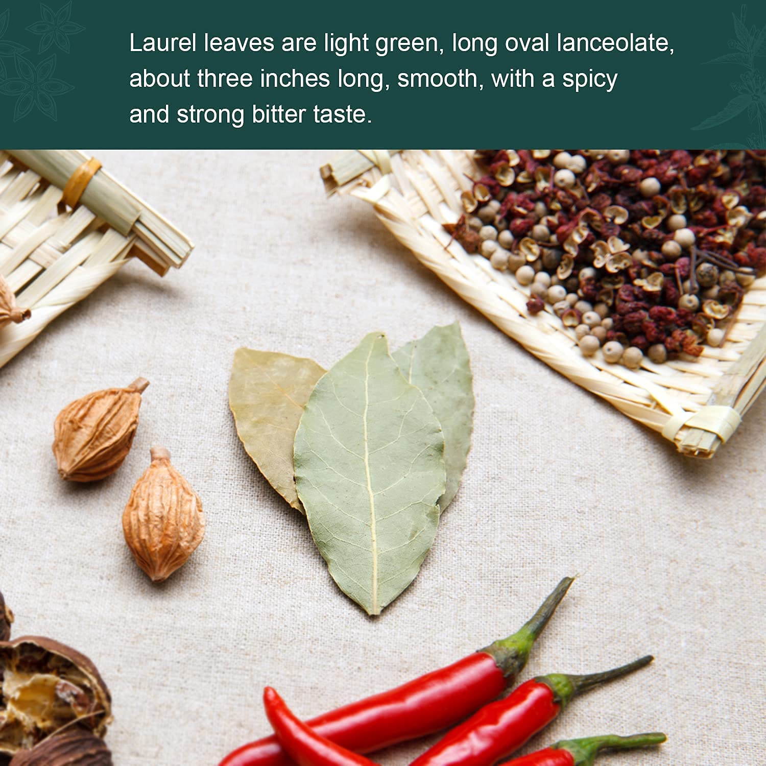 Soeos Bay Leaves Whole, 2 oz(57g), Non-GMO Verified, Dried Bay Leaf, Freshly Packed to Keep Fresh, Bay Laurel Herbs for Cooking,Bay Laurel Leaf, Dried Bay Leaves, Fresh Bay Leaves, Green