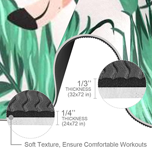 Yoga Mat, Yoga Mats for Home Workout, Workout Mat, Exercise Mats, Pilates Mat, flamingo leaves tropical plants pattern