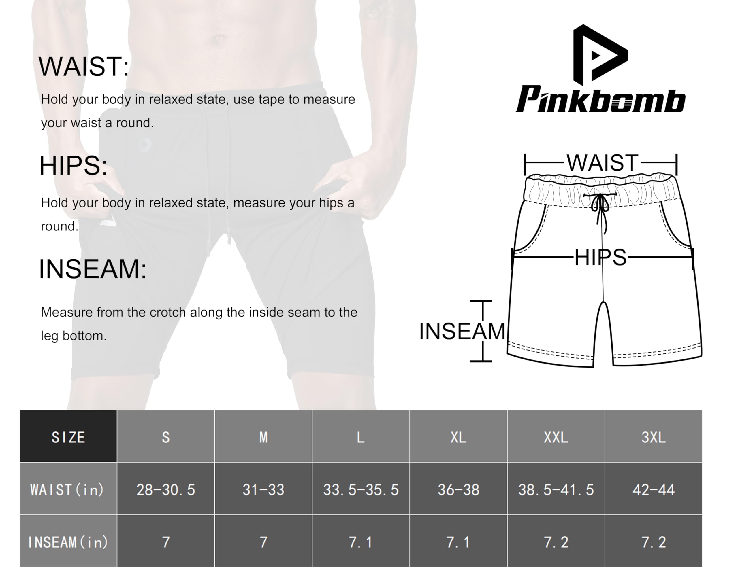 Pinkbomb Men's 2 in 1 Running Shorts Gym Workout Quick Dry Mens Shorts with Phone Pocket (Black, Large)