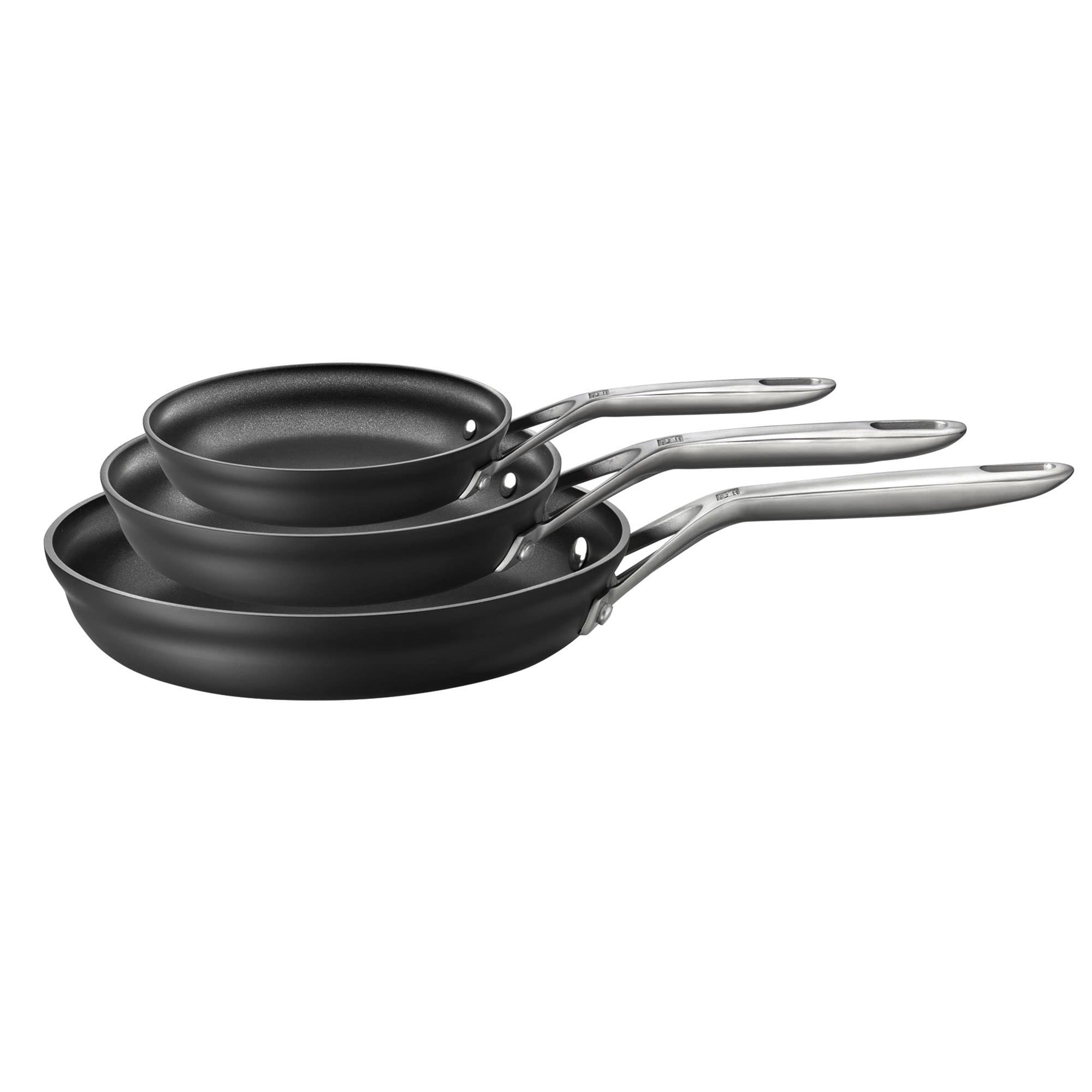 ZWILLING J.A. Henckels ZWILLING Motion Hard Anodized 3-pc Aluminum Nonstick Fry Pan Set, Black