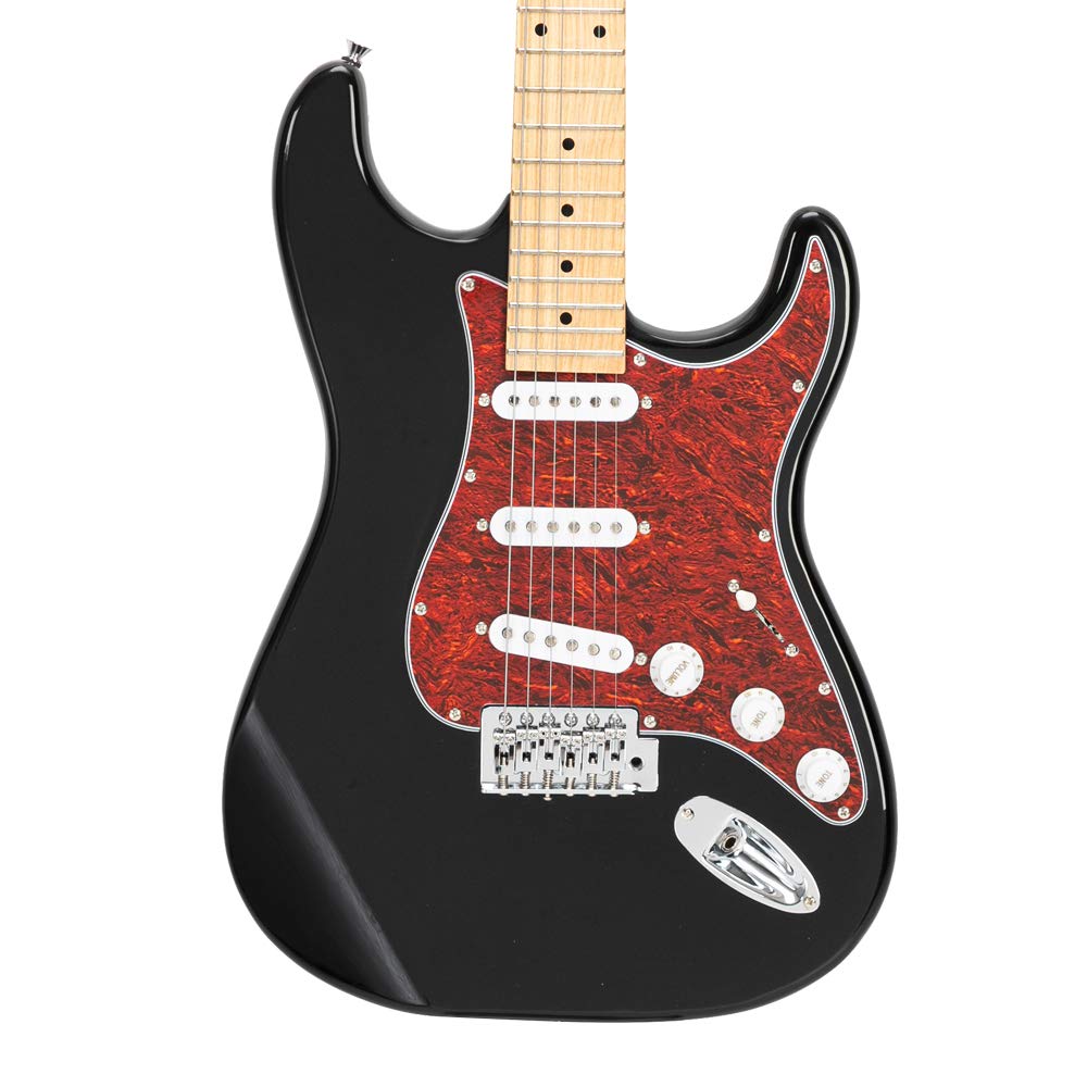 YUFUDE Electric Guitar for Beginner Starter,Beginner Kit with Bag, Strap, Cable,Plectrum,Tremolo Arm (Black)