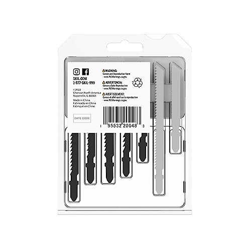 SKIL 21 Pc All-Purpose T-Shank Jig Saw Blade Set for SKIL Jig Saws JS314901/ JS313101/ JS820302/ JS820202/ JS5833A-10 - JSB2000