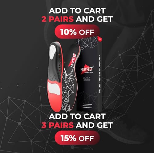 Premium Anti-Fatigue Shoe High Arch Support Insoles Men Women - Plantar Fasciitis Inserts - Orthotic Inserts Shoe Sole Standing All Day - Flat Feet Foot Insoles - Work Boot Insoles