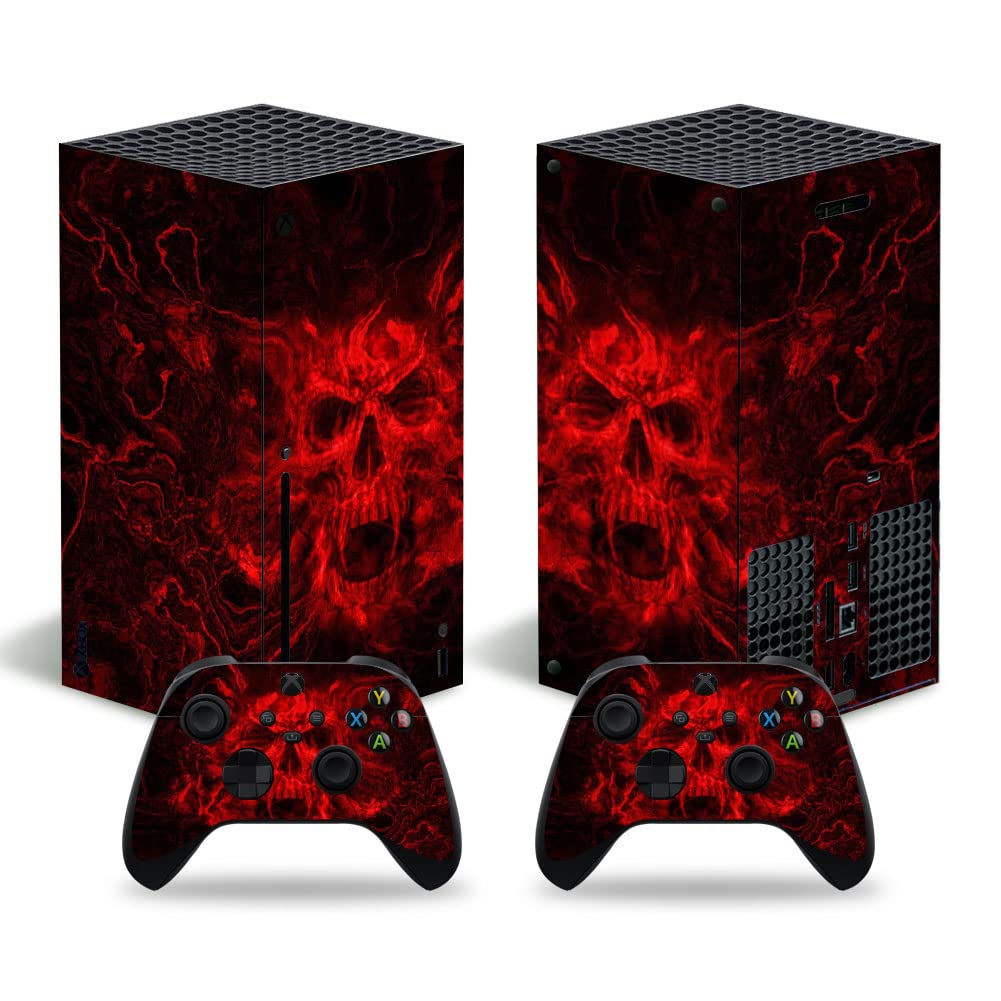 UANDM Skin for Xbox Series X, Whole Body Vinyl Decal Protective Cover Wrap Sticker for Xbox Series X Console and Wireless Controller (Red Grimace)