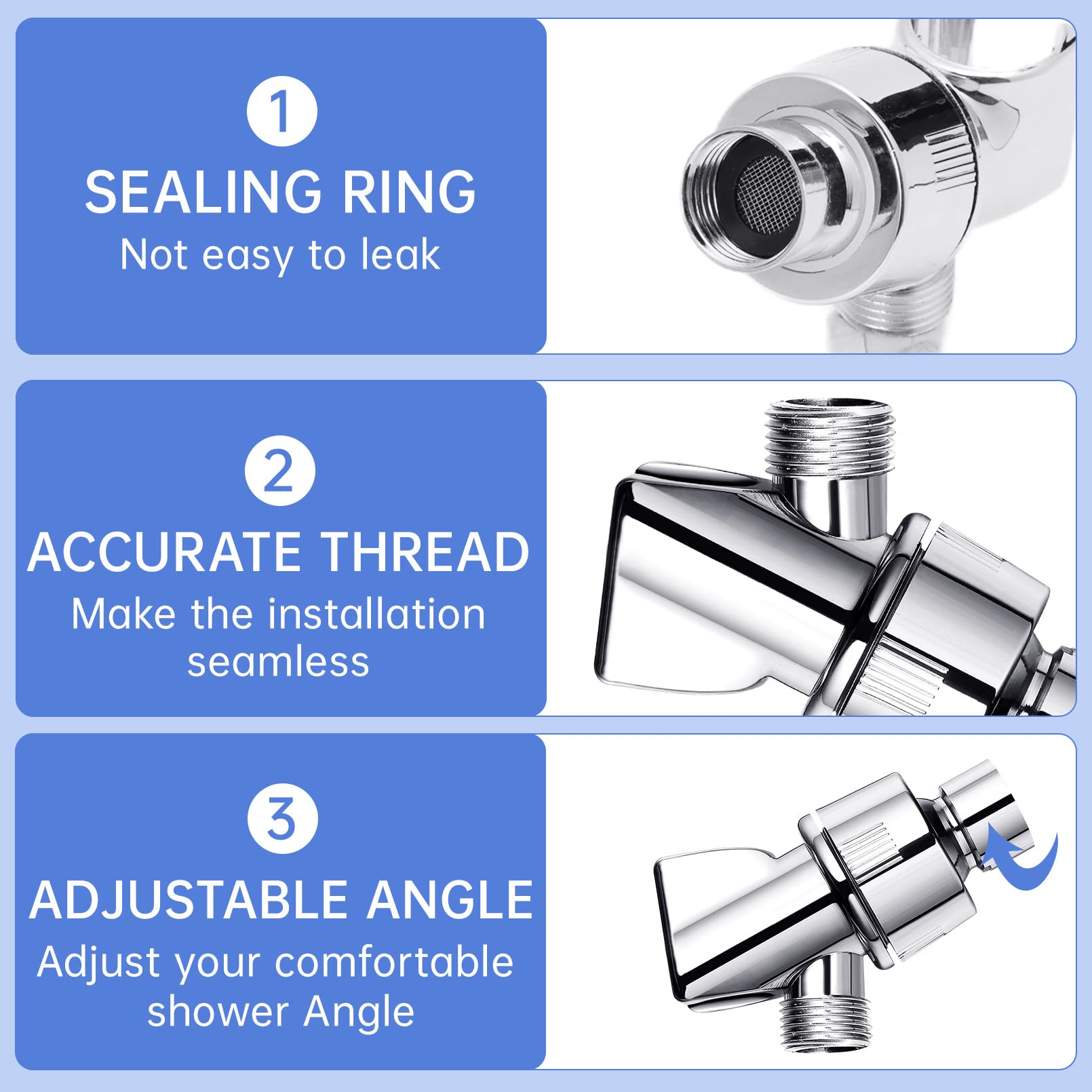 Shower Hose with Shower Arm Bracket,69 inch Stainless Steel Shower Hose Replacement,Adjustable Handheld Shower Arm Holder Shower Head Holder,Flexible Shower Head Hose and Holder with Brass Ball,Chrome