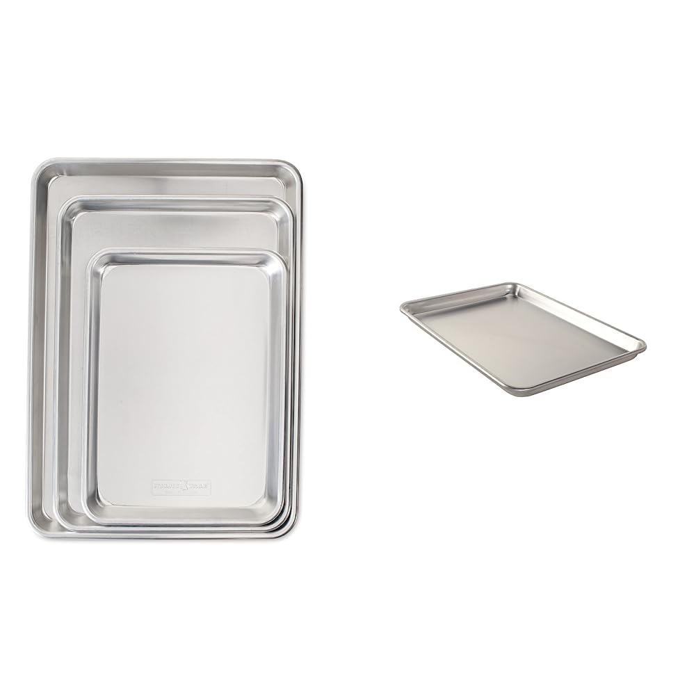 Nordic Ware 3 Piece Baker's Delight Set, 1 Pack, Aluminum & Natural Jelly Roll Pan