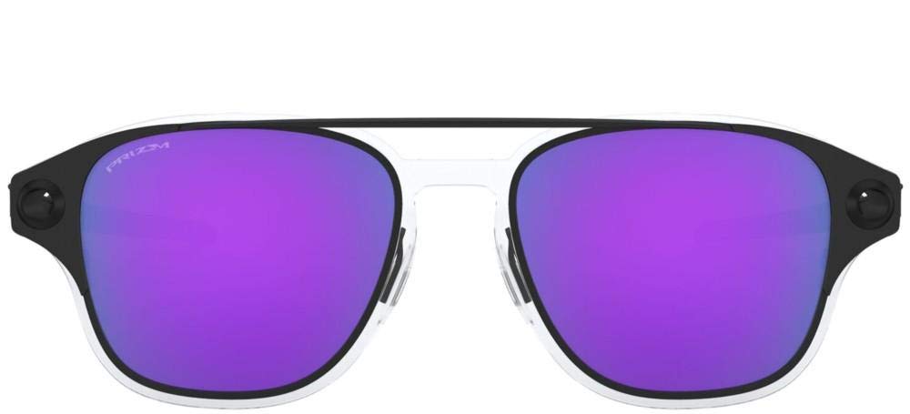 Oakley Men's Oo6042 Coldfuse Titanium Square Sunglasses, Matte Black/Prizm Indigo, 52 mm