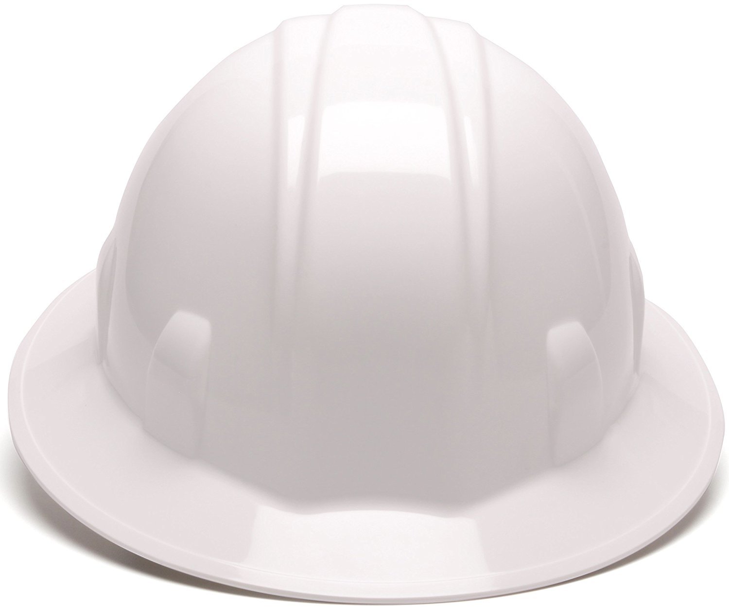 Pyramex HP24110 Full Brim Hard Hat 4 Point Ratchet Suspension - White, 12 Count