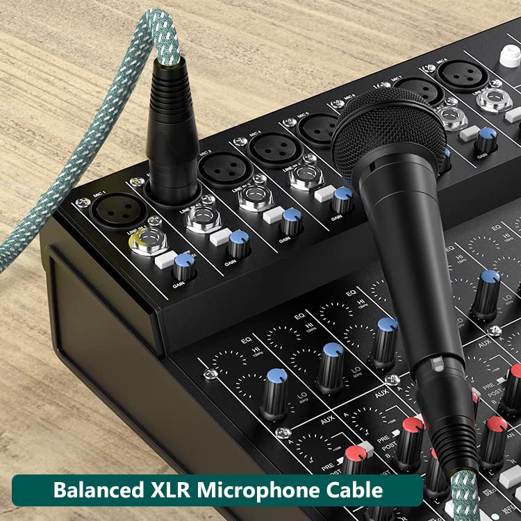 Premium 33ft XLR Microphone Cable, XLR Male to Female Microphone Cord,3 Pin XLR Fully Balanced Premium Mic Cable,XLR to XLR Cable Compatible with Microphones, Speaker Systems