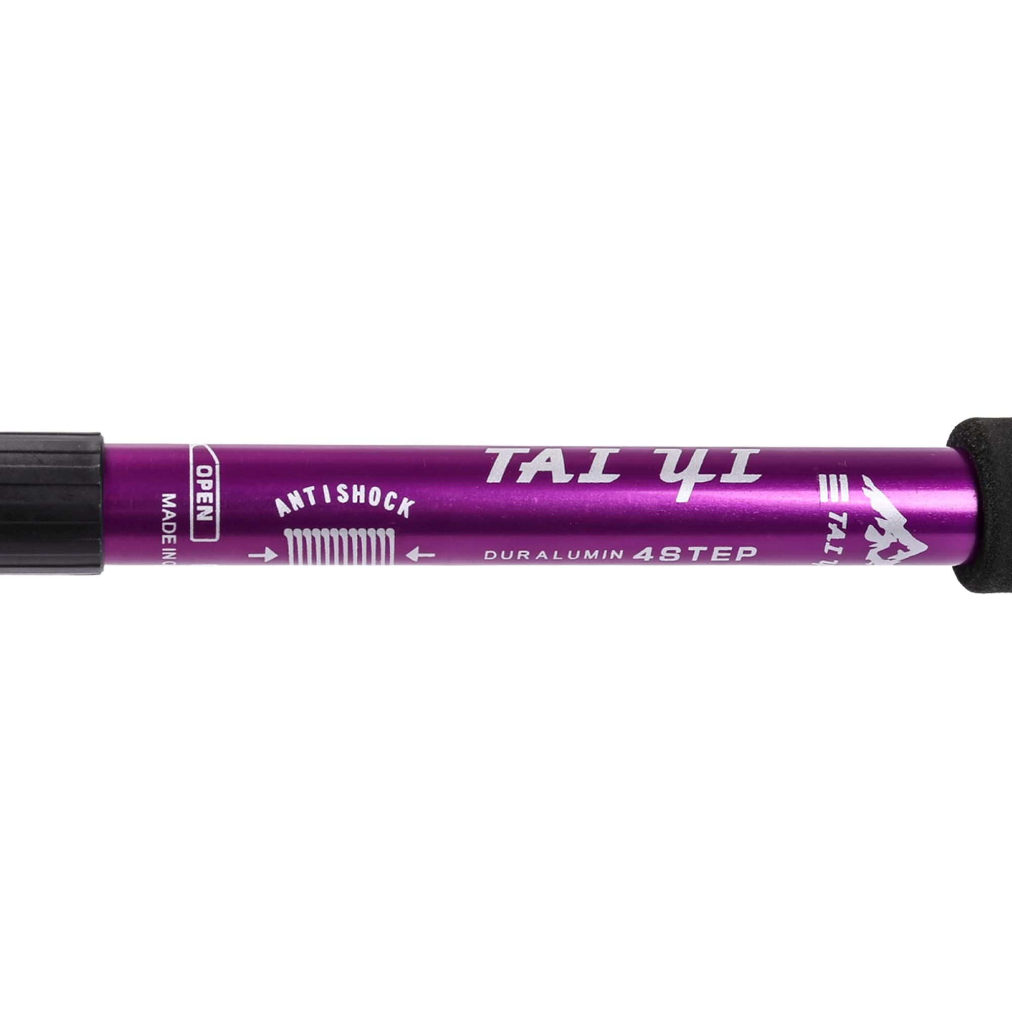 Trekking Walking Poles Adjustable for All Heights, Collapsible Hiking Poles Durable & Lightweight Aluminum Alloy High-strength Hiking Accessory (One Size, Straight Handle Purple)