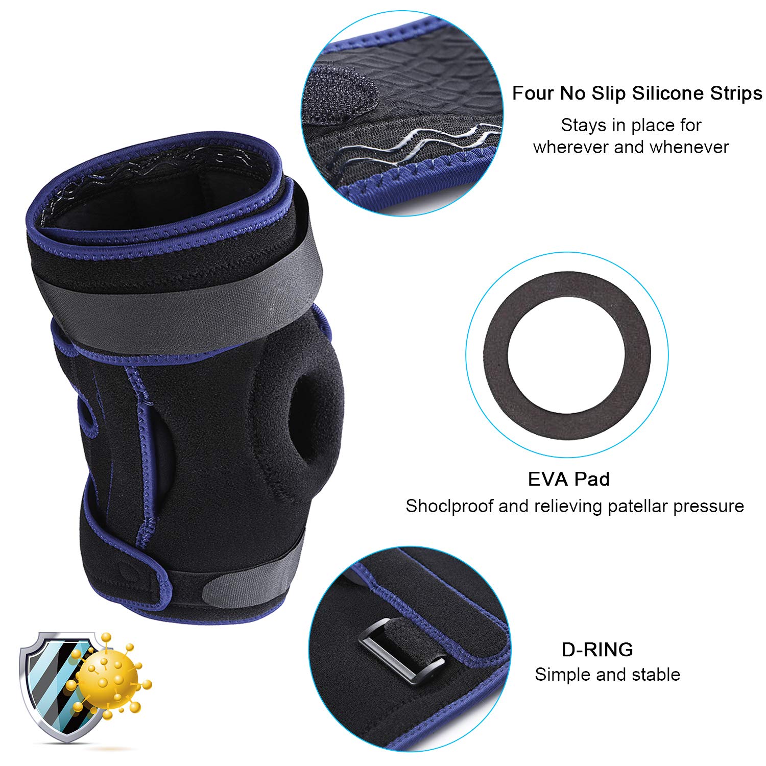 Nvorliy Plus Size Hinged Knee Brace Dual Strap Patellar Stabilization Design & High-Level Support For Arthritis, ACL, LCL, MCL, Meniscus Tear, TDislocation, Post-Surgery Recovery Fit Men & Women (3XL)