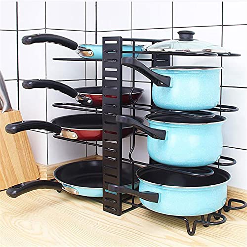 Pan Pot Lid Rack Kitchen Accessories Organizer Shelf Stand 8- Tier Multi- Funtion Cookware Storage Rack (Color : 8-Tier Lengthen) (8)