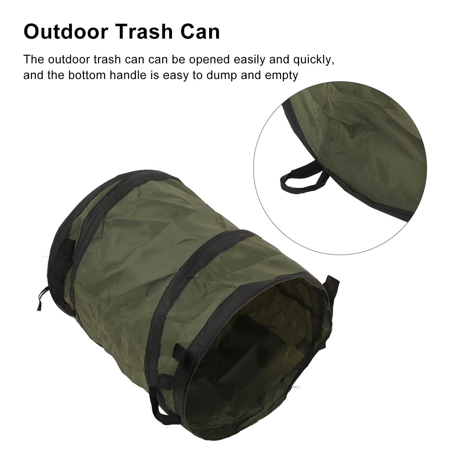 NOVAZEN Collapsible Camping Trash Can, Strong Bearing Capacity Oxford Cloth Garbage Can with Bottom Handle - Ideal for Picnic and Car Use