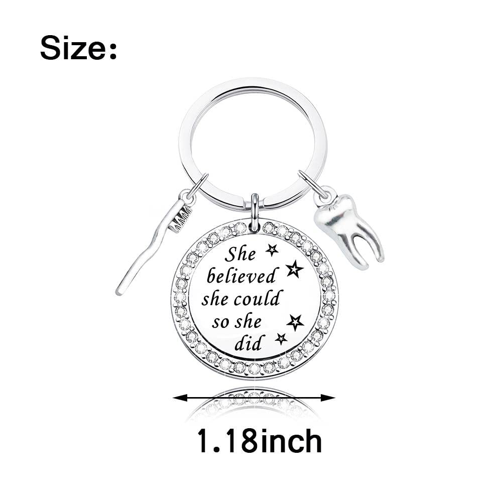 YWQBZ Dentist Jewelry Dentist Keychain She Believed She Could So She Did Keychain Dentist Graduation Gift (Dentist-she believed KS)