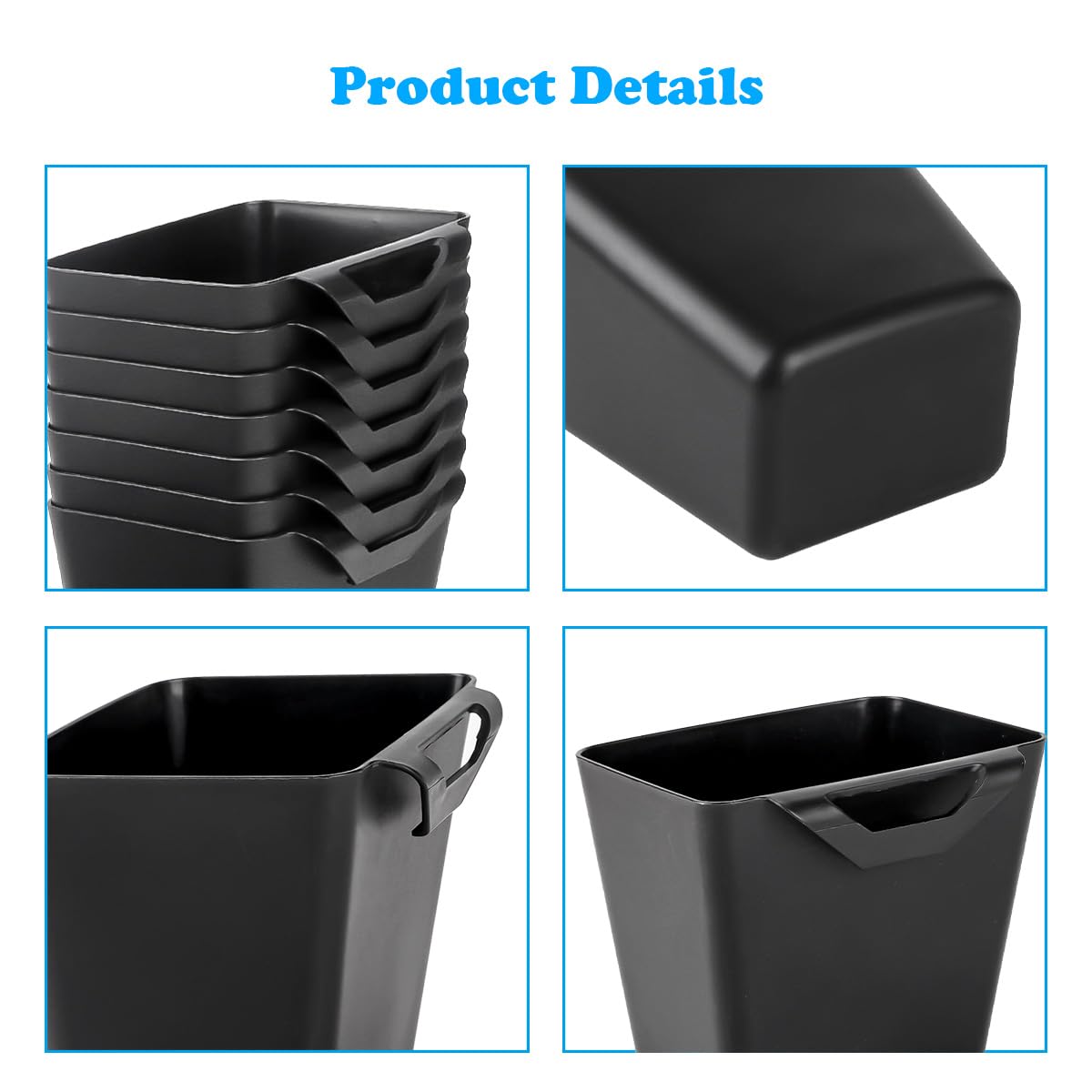 Tonxus 8 Pack Hanging Cup Holders,Rolling Cart Accessories Utility Cart Accessories For Art & Craft Supplies, Hanging Storage Basket Pencil Holder Makeup Organizers, Black
