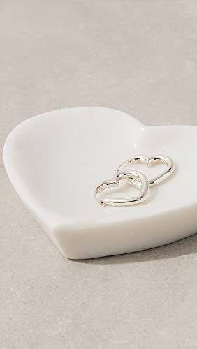 The Little Market Women's Marble Heart Dish, White Marble, One Size
