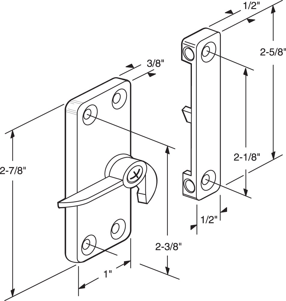 Prime-Line A 184 Sliding Screen Door Latch, Left Hand, Chrome Diecast (Single Pack)