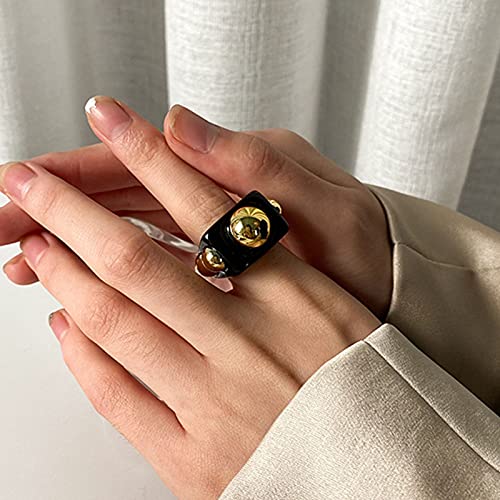 Wedding Promise Ring , Finger Ring Geometric Trendy Women All Match Metal Ball Ring for Party - White