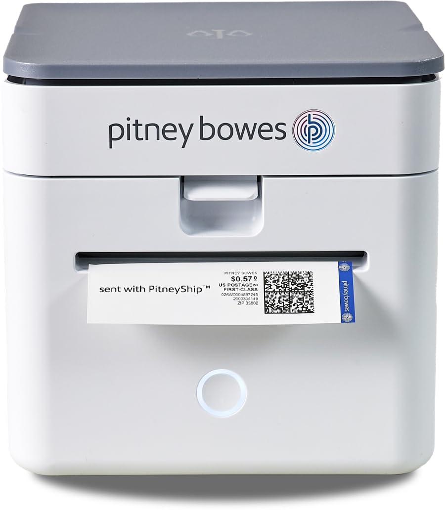 Pitney Bowes Shipping Label Printer with Built-in Scale, all-in-one shipping solution from, on shipping with PitneyShip™ Cube and software application