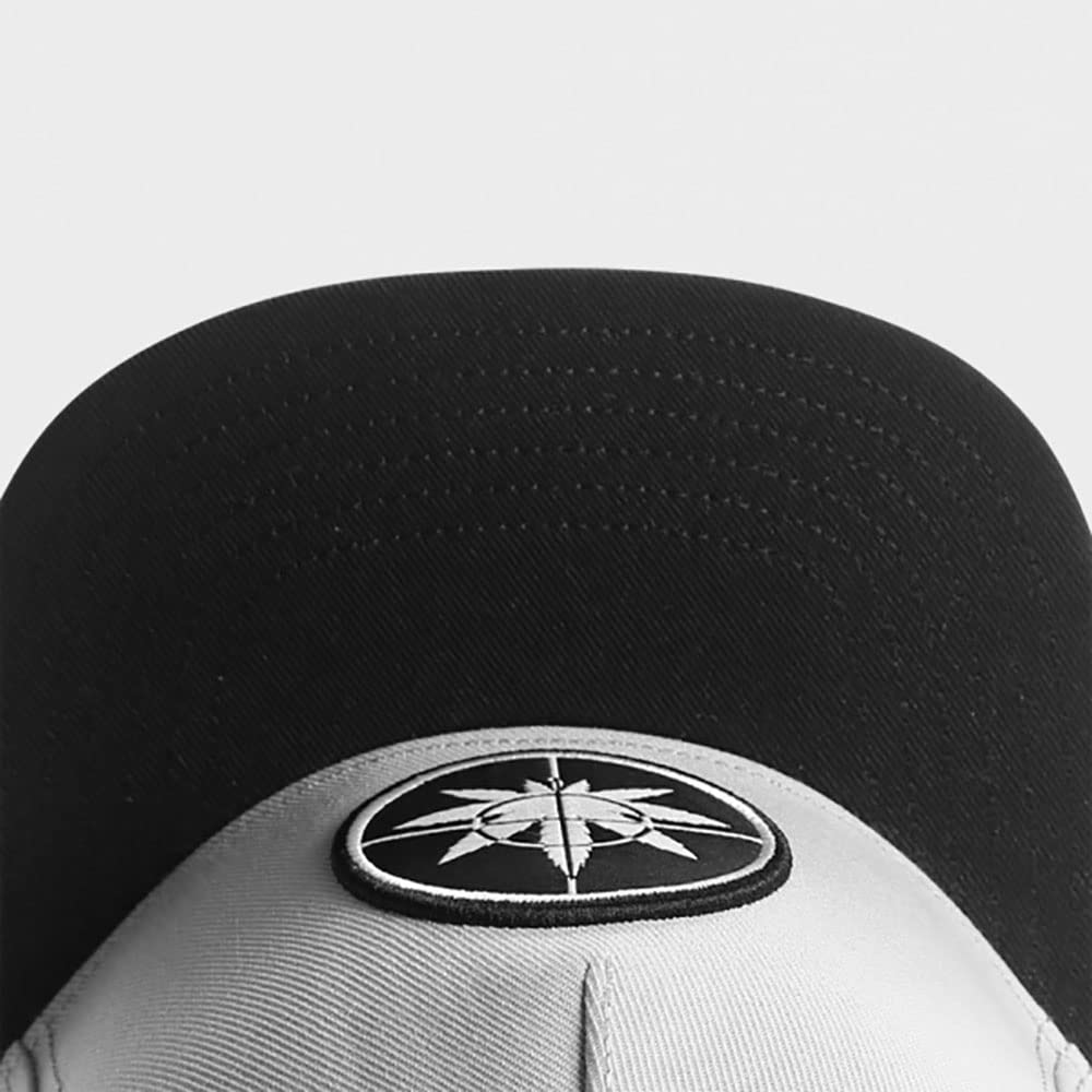 Weed Snapback Hat, Pot Leaf Hats, Marijuana Leaf Cap, Cannabis Flat Bill Baseball Caps, Weed Gifts for Stoners (Black White)