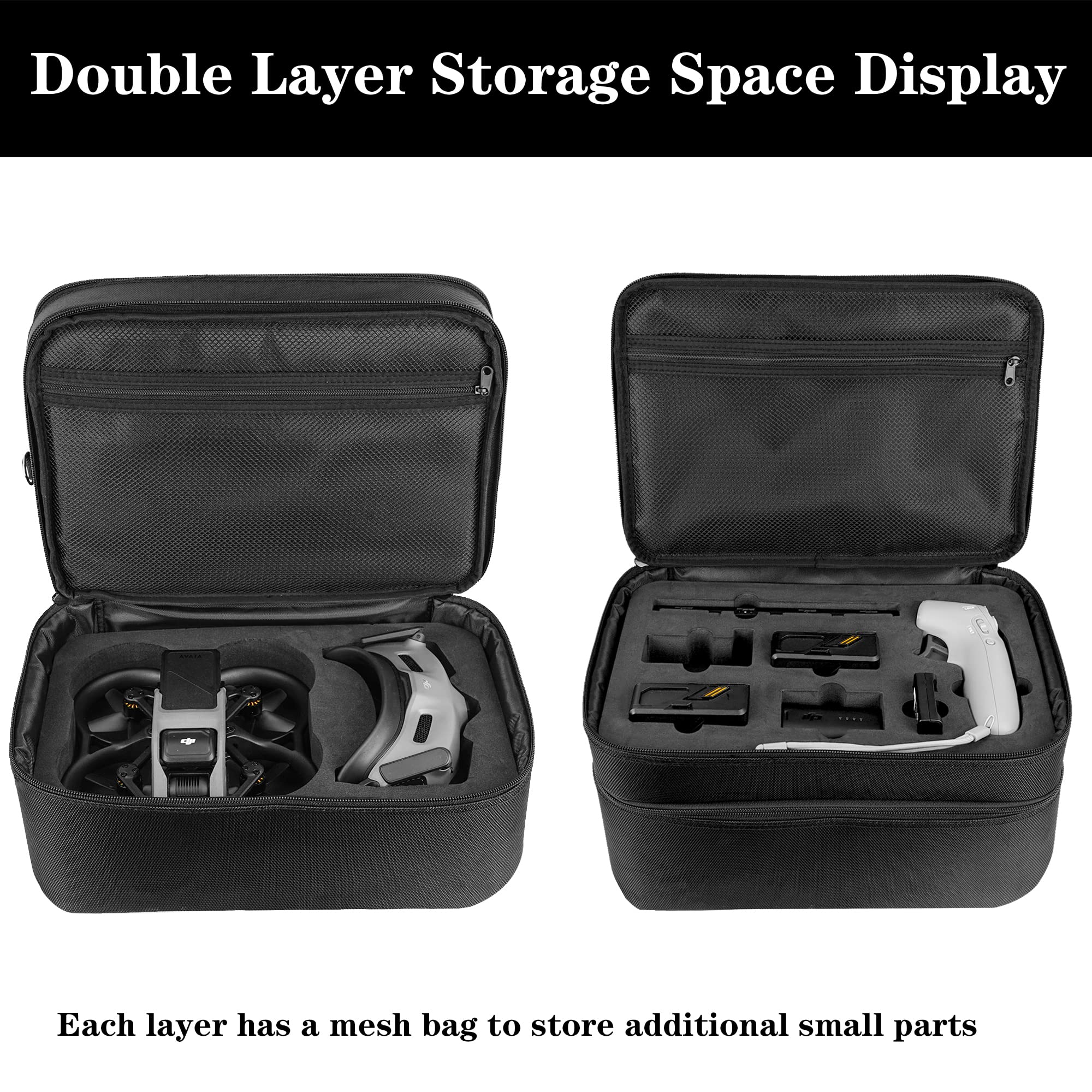 Yosuny Travel Carrying Bag,Drone Storage Case Compatible With DJI Avata Pro-View Combo/DJI Goggles 2 & Accessories - With Retractable Shoulder Straps.