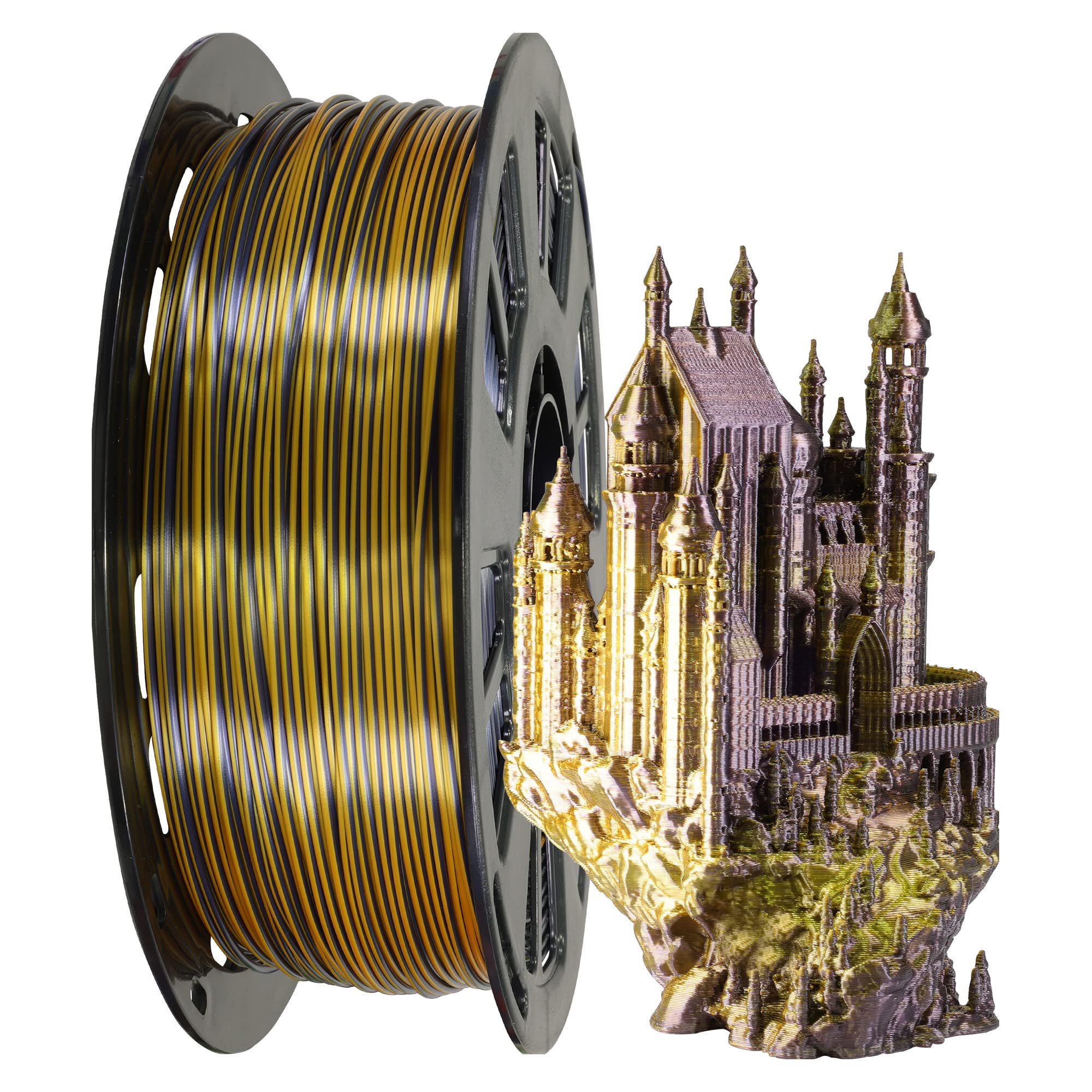 OEM MIKA3D 24 Colors 1.75mm Silk Shiny PLA Filament Bundle Pack, 24 Silk Shiny Luster Beautiful Bright Colors, Each Spool 0.25kg, 24 Spools Packed, Total 6Kg 3D Printer Filament