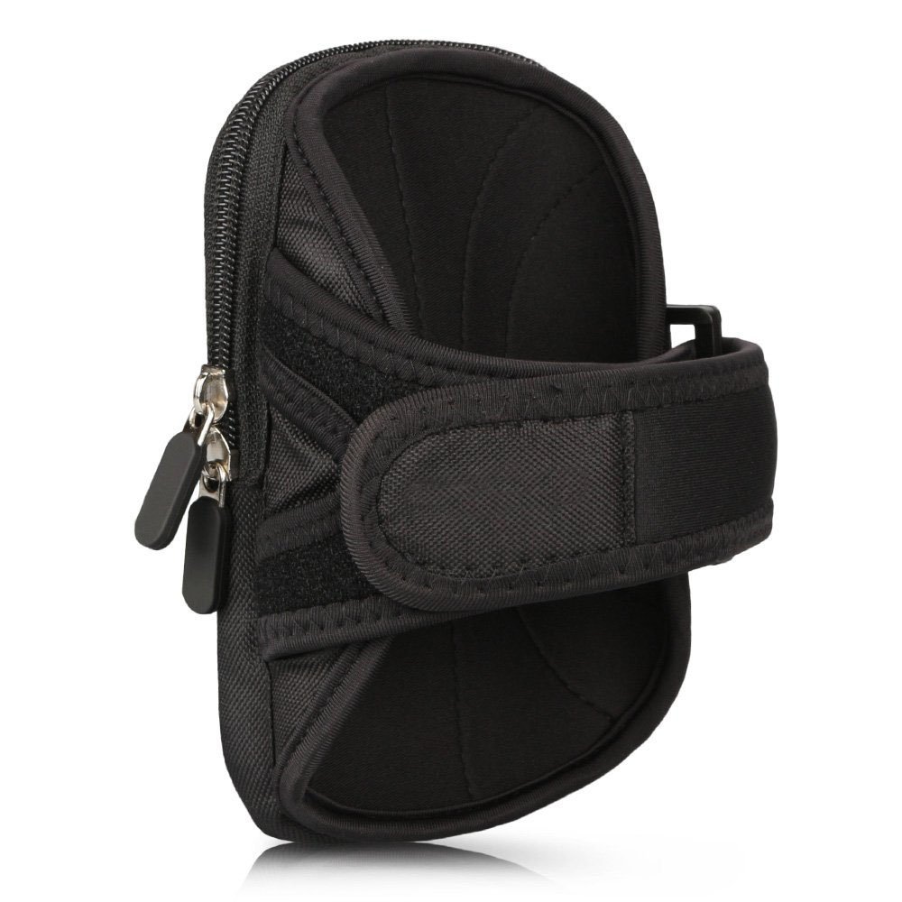 Primium Black Running Sports Gym Zipper Armband Case for iPhone 14 Pro iPhone 14 Plus Samsung Galaxy S23+ S23 S22 S21 FE A53 A52 A33 5G Google Pixel 7 6 5 5a