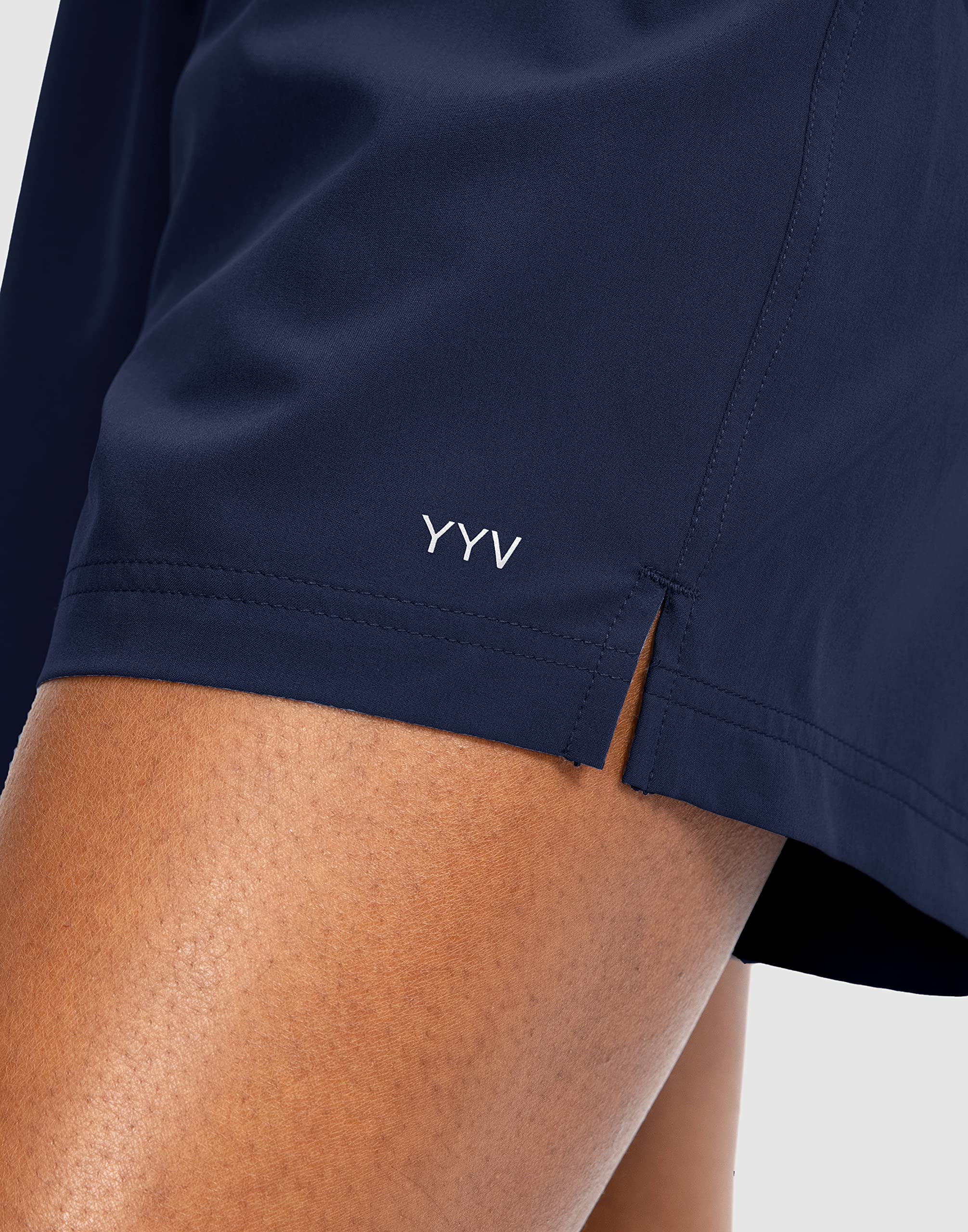 YYV Women's 5" Hiking Golf Shorts Quick Dry Athletic Shorts for Summer Outdoor Casual with Pockets(Navy X-Large)