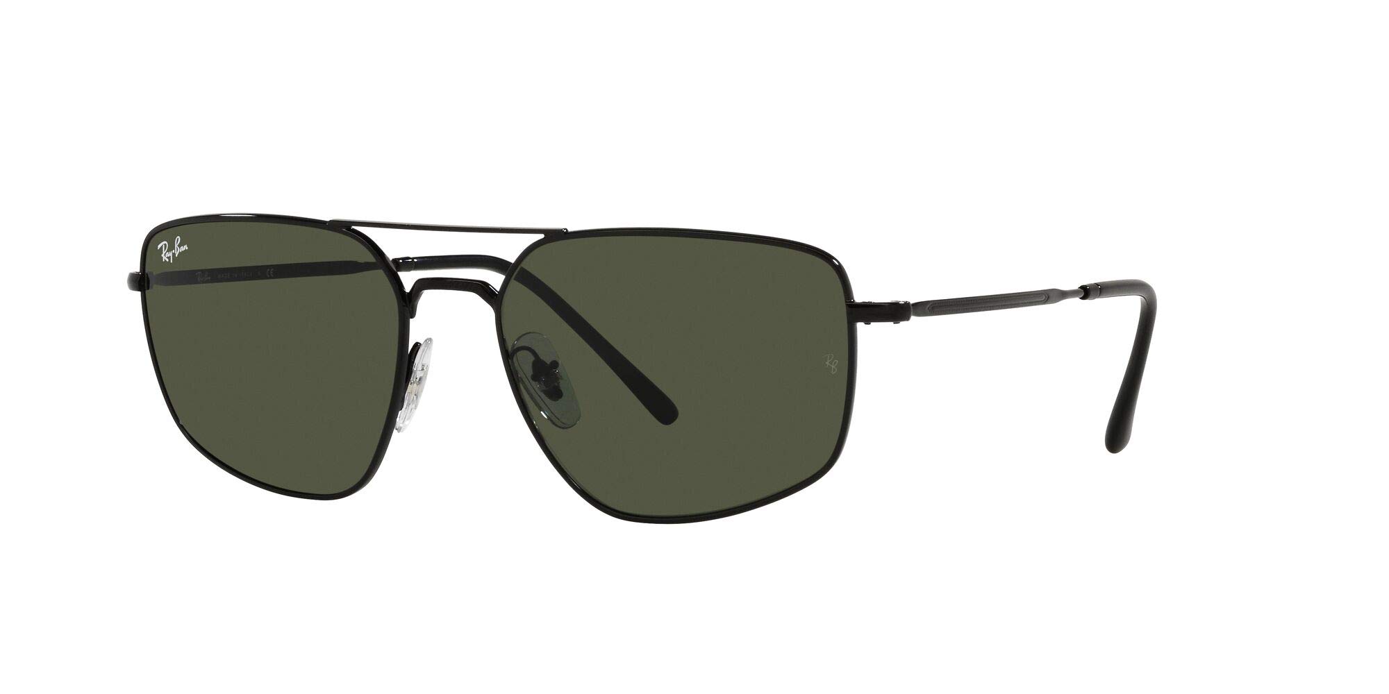 Ray-Ban Rb3666 Rectangular Sunglasses, Silver/Grey Gradient Dark Grey, 56 mm