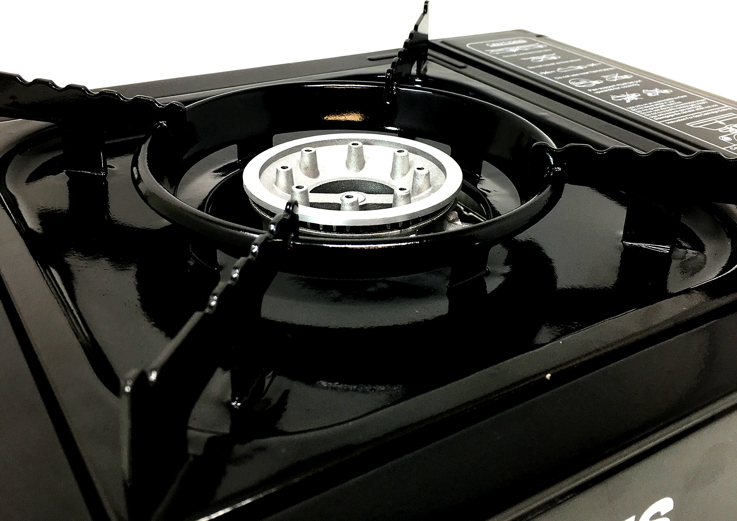 Portable Outdoor Camping Butane Gas Stove Full Stainless Steel Body with Electronic Ignition and Carrying Case