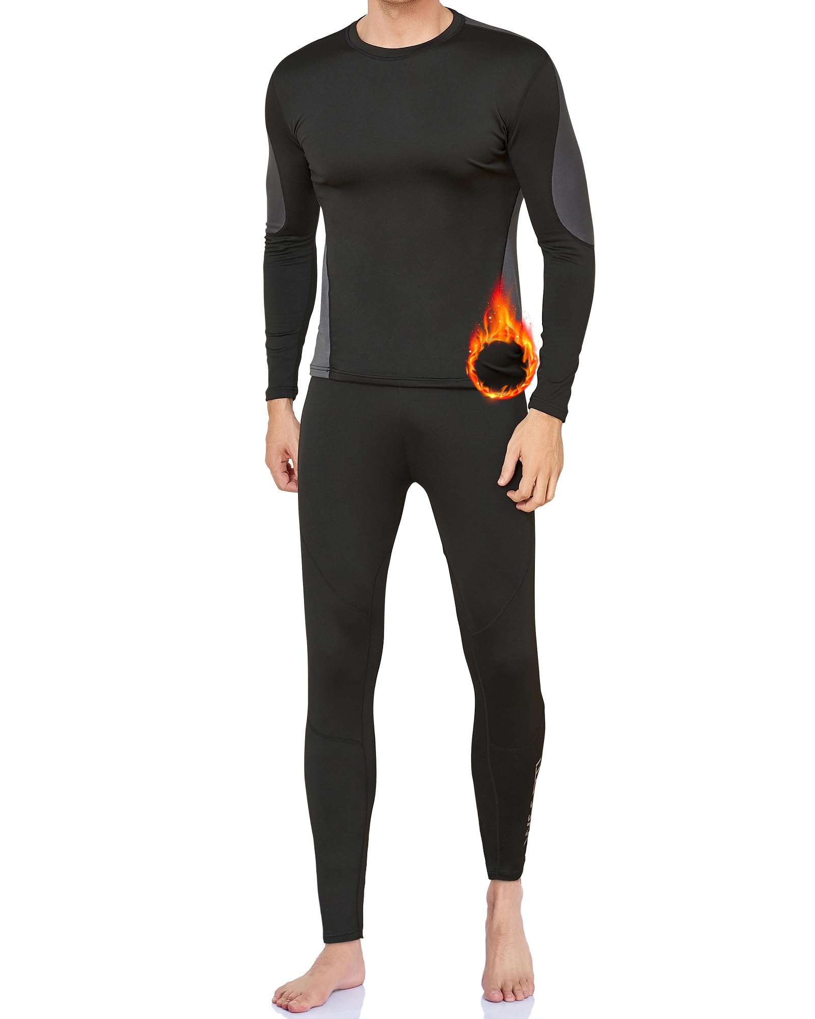 WEERTI Thermal Underwear for Men Long Johns with Fleece Lined Sport Base layer Hunting Gear in Cold Weather Winter