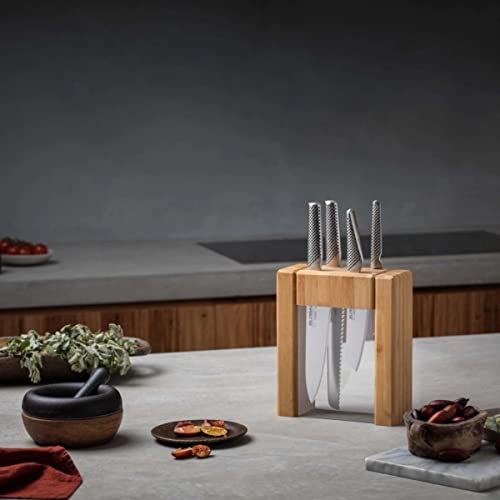 Global Teikoku 5 Piece Stainless Steel Knife Block Set