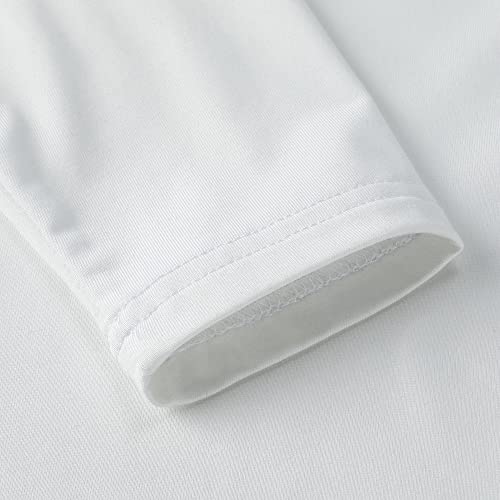 Womens Base Layer Thermal Tops Long Sleeve Tops Crew Neck Stretch Fitted Underscrubs Layer Tee Shirts Tops White-XXL