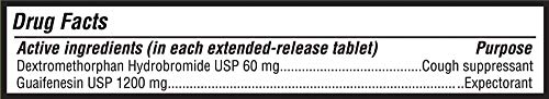 Primary Health Mucus Relief DM Maximum Strength Dextromethorphan 60mg, Guaifenesin 1200mg, Extended-Release Tablets, 42Count